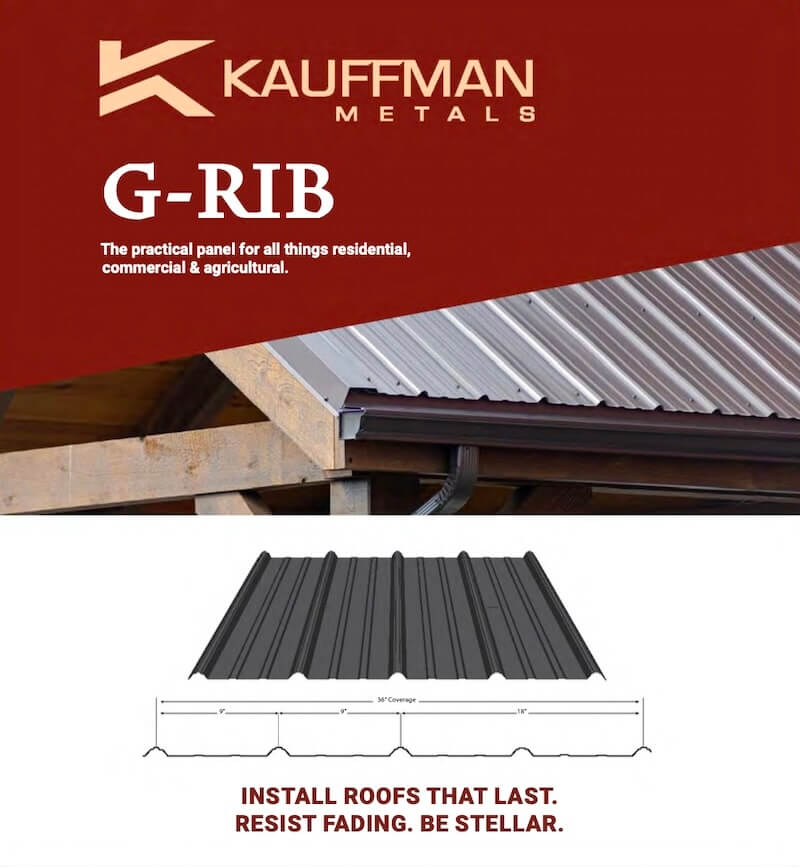 G-Rib Metal Roofing for Sale | Kauffman Metals
