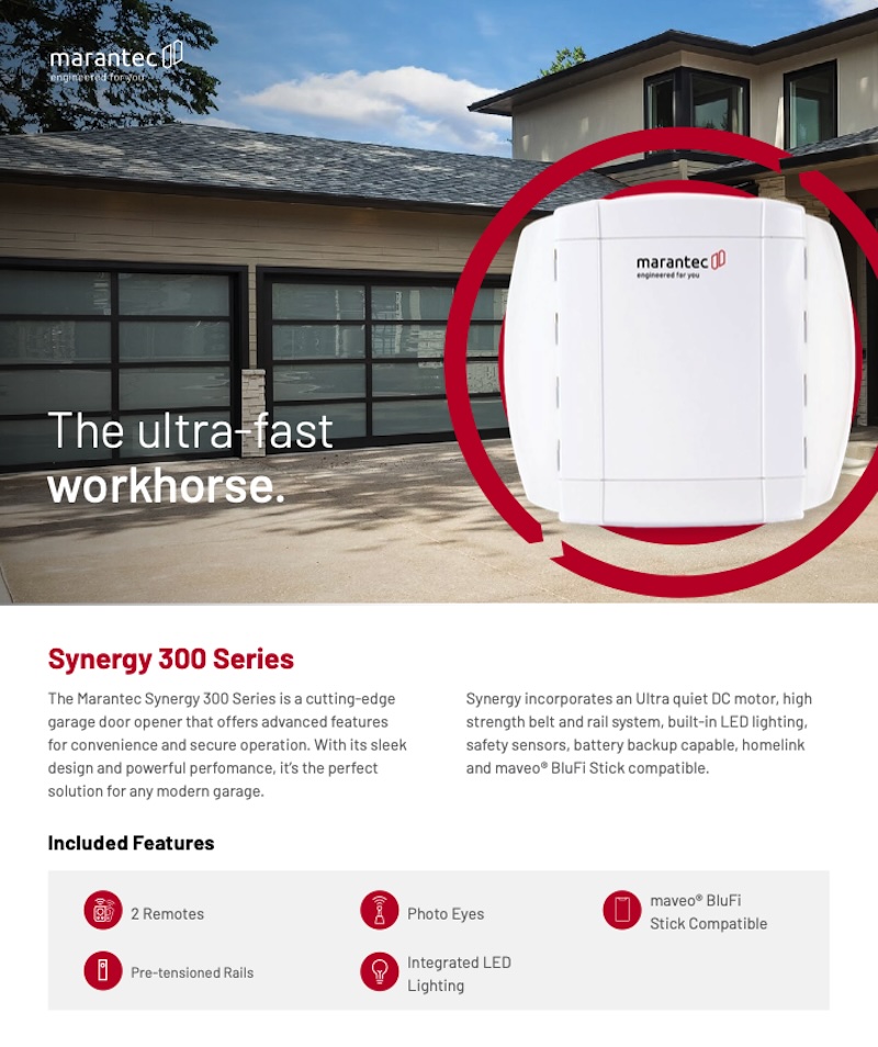 Marantec Synergy 300 Series - Kauffman Metals